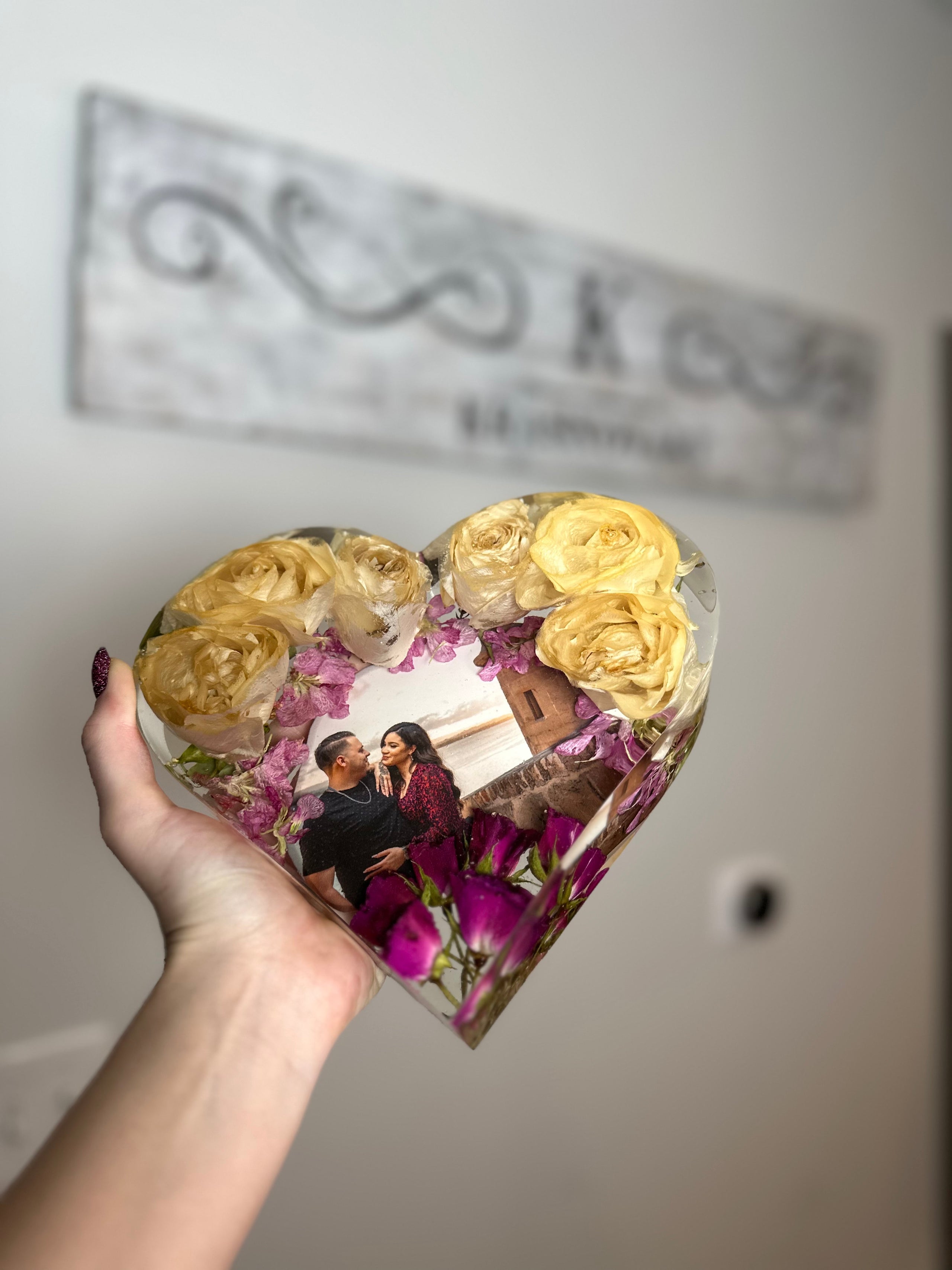 Preserve Your Beloved Flowers in a Stunning Resin 3D Heart Flower Preservation Services KrasnovArt